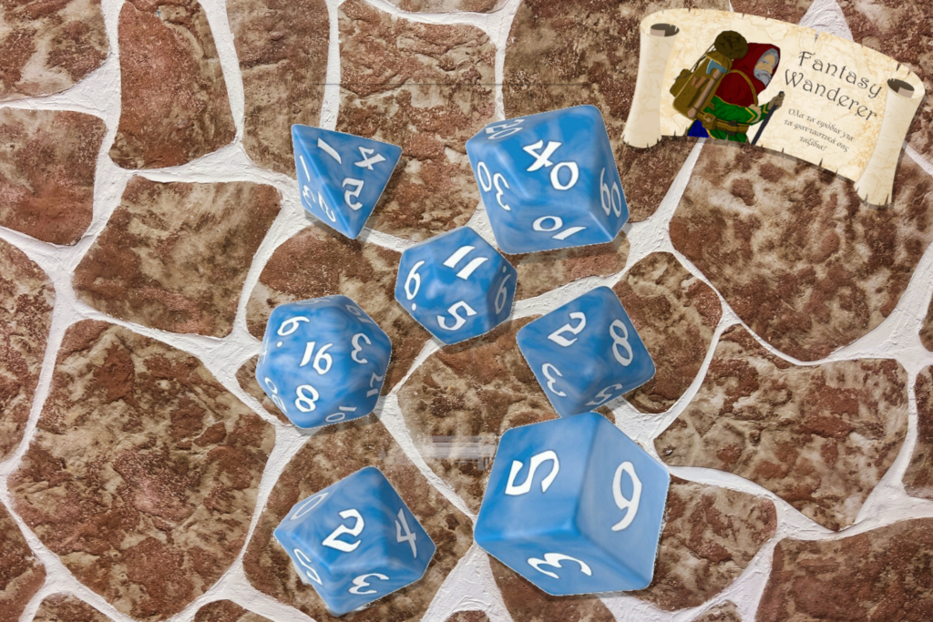 Classic Runic Dice Set Glacier & White - Fantasy Wanderer